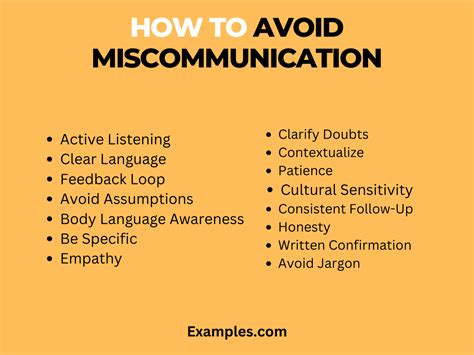 How To Avoid Miscommunication Examples Pdf Examples