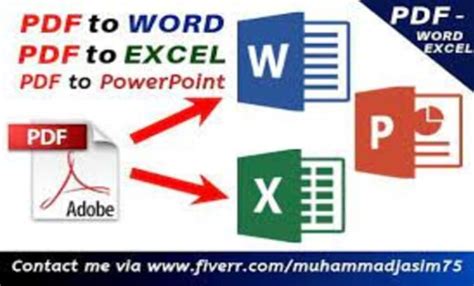 Convert Pdf To Word Excel Or Ppt Image To Text In Hours By Umarasho Fiverr