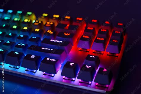 Mechanical Gaming Keyboard With Backlight Close Up Gaming Keyboard