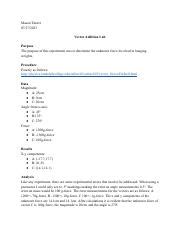 Vector Addition Lab Experiment Analysis Course Hero