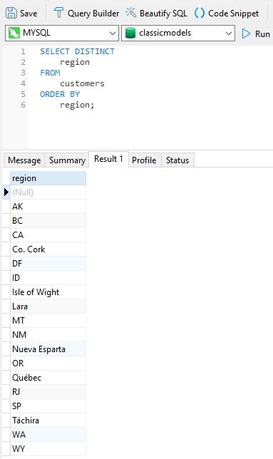 Selecting Distinct Values From A Relational Database