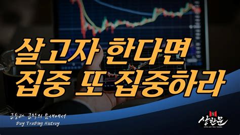 데이트레이딩 히스토리 자주보면 내공이 쌓인다 살고자 한다면 집중하라 에스바이오메딕스아이엠비디엑스오가닉티코스메틱디아이티금강철강경남스틸디아이에스피소프트