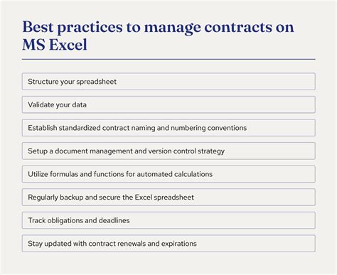 Contract Management With Excel Free Template