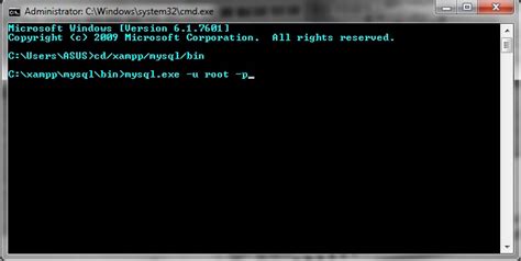 cara membuat database dengan cmd ~ gudang ilmu it