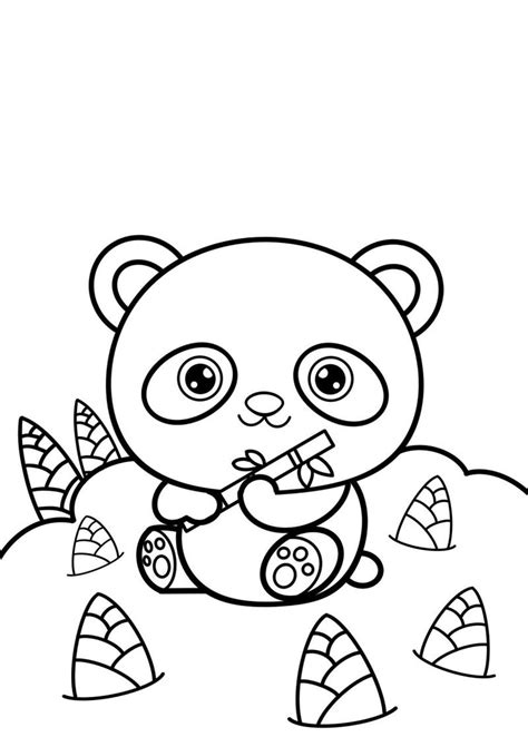 儿童画画大熊猫吃竹叶（共14张） 儿童画图片大全
