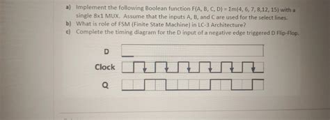 A ﻿implement The Following Boolean Function
