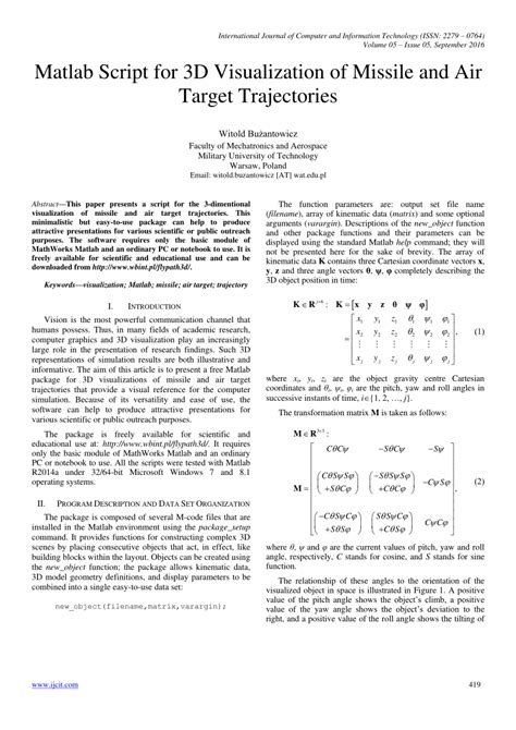 Pdf Matlab Script For 3d Visualization Of Missile And Air Target Trajectories