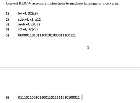 Solved Convert Risc V Assembly Instructions To Machine