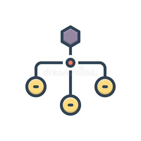 Color Illustration Icon For Hierarchical Structure Development And Flowchart Stock Illustration
