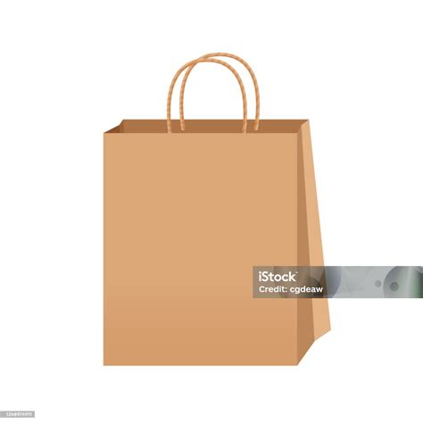 갈색 크래프트 종이 가방 에코 블랭크 는 흰색에 고립 에코 가방 크래프트 종이 갈색 패키지의 템플릿 갈색 가방 포장 템플릿 그래픽 디자인을위한 그림 빈 에코 종이 가방 모의