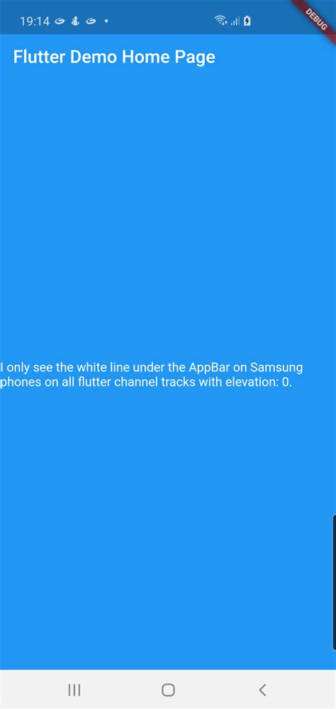 Scaffold With Elevation 0 Shows White Line Between Appbar And Body On Samsung Devices · Issue