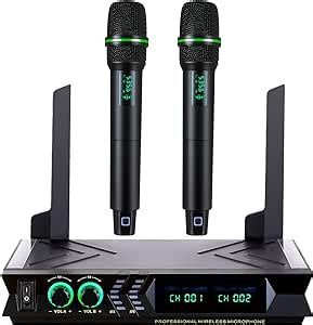 BXTYVZAU Wireless Microphone Systems DUAL UHF Wireless Microphone Set Karaoke Microphone
