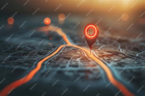 Digital Gps Location On Map With Pin Route Path Concept Premium Ai Generated Image