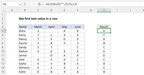 Get First Text Value In A Row Excel Formula Exceljet