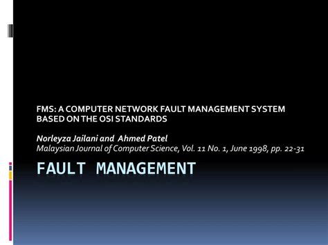 PPT FAULT MANAGEMENT PowerPoint Presentation Free Download ID