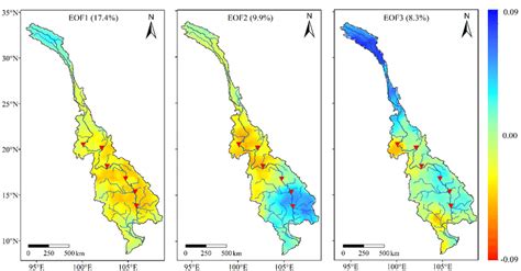 Spatial Distributions Of The First Three Empirical Orthogonal Function