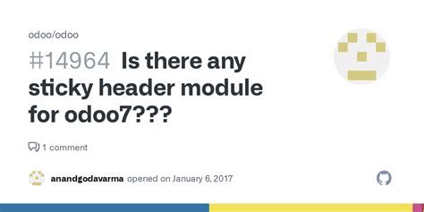 Is There Any Sticky Header Module For Odoo Issue Odoo Odoo GitHub