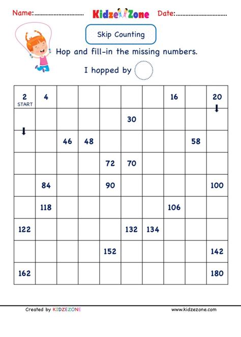 Grade 2 Math Numbers Skip Counting By 2 Range 2 To 180