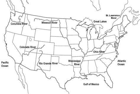 Map Of United States With Rivers And Travel Information Download
