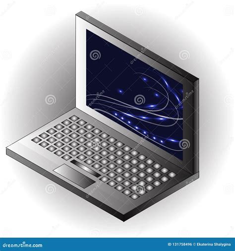 Isometric Notebook Laptop Template Illustration Vector Eps10 Stock Vector Illustration Of