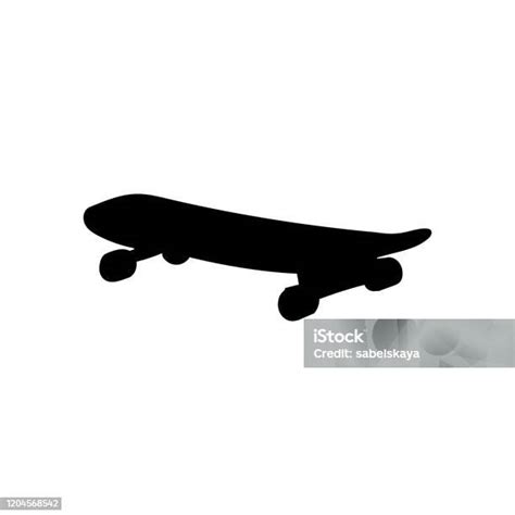 사이드 뷰에서 검은 스케이트 보드 실루엣 아이콘 현대 거리 스포츠 장비 개요 스케이트보드에 대한 스톡 벡터 아트 및 기타 이미지 스케이트보드 스케이트보드 타기 아이콘
