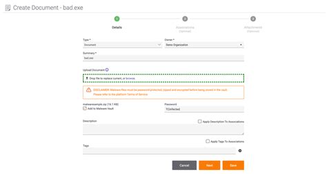 Uploading Malware ThreatConnect