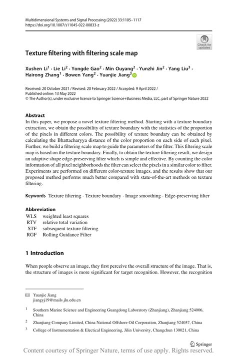 Texture Filtering With Filtering Scale Map