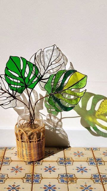 김포 스테인드글라스 공방 유리가빛나는날에 On Instagram 인테리어소품 몬스테라 오브제 🌿구매는 요기서 👇👇👇👇👇👇👇 프로필에있는 🛍 스토어에서 구매 가능합니다