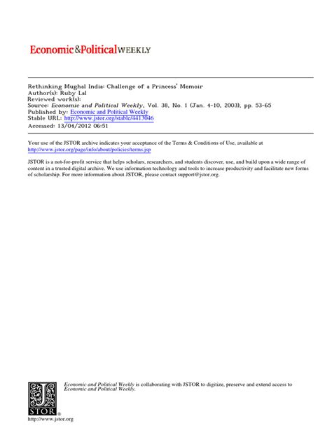 Ruby Lal Rethinking Mughal India Pdf