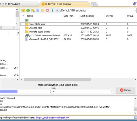 Question 用mobaxterm软件 Sftp连接堡垒机，不能上传文件。xshell 软件、web终端能正常上传 · Issue 8545 · Jumpserver
