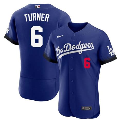 Men S Los Angeles Dodgers 6 Trea Turner Flex Baseball City Jersey Royal