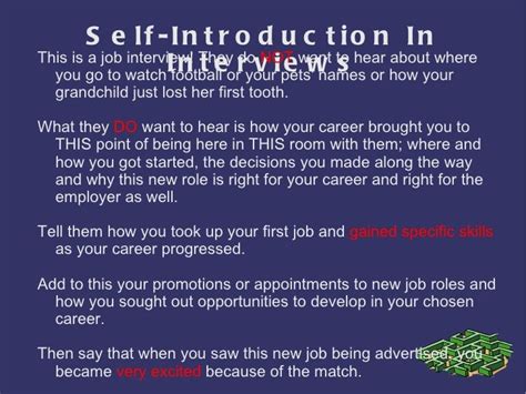 Self Introduction In Interviews