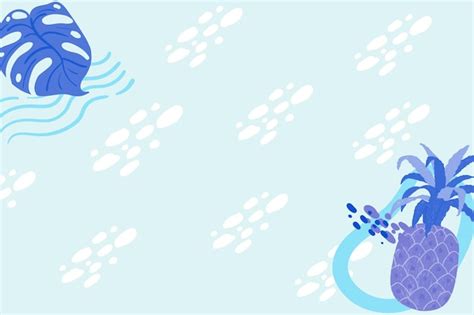 하늘색 배경 디자인 벡터에 파인애플 프레임 무료 벡터