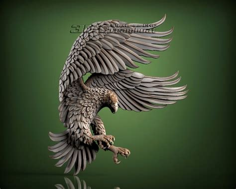 Eagle 3d Stl Model For Cnc Router Artcam Vetric Engraver Etsy