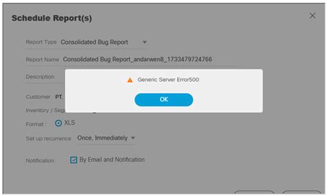 Sntc Portal Suddenly Cannot Schedule Report Cisco Community