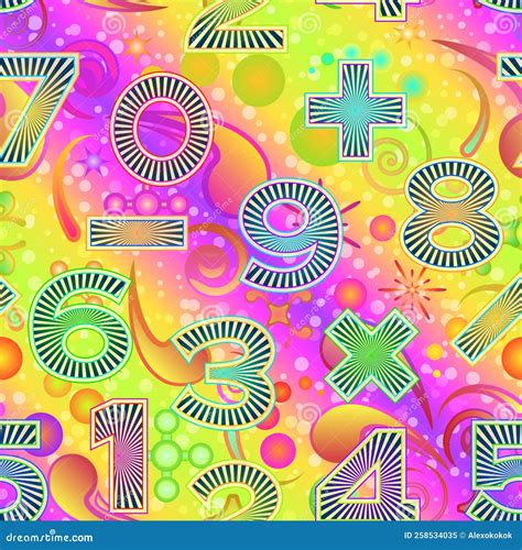 Seamless Pattern Numbers Stock Vector Illustration Of Background