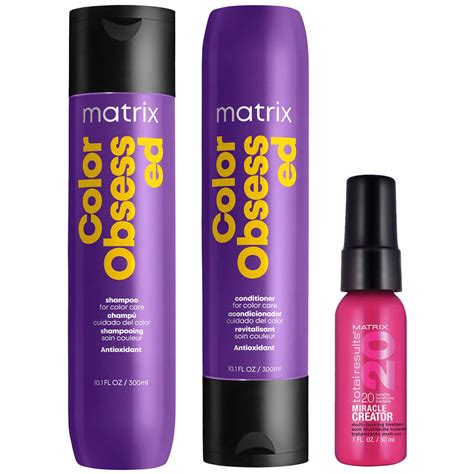 Matrix Color Obsessed Shampoo Conditioner And Miracle Creator 20 Travel Size Bundle For
