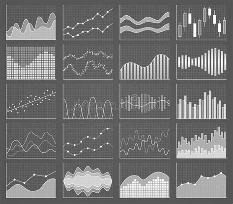 Business Chart Collection Set Of Graphs Data Visualization Stock Vector Illustration Of