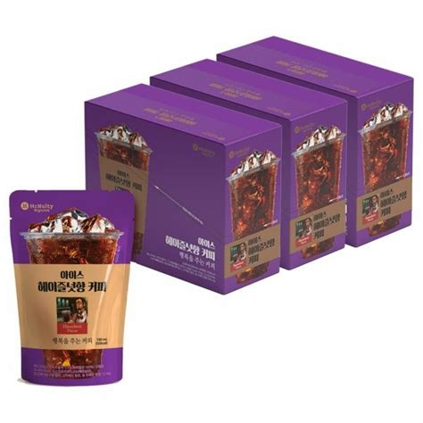 맥널티 행복을주는 커피 아이스 헤이즐넛향 커피 190ml 10입 3개 티몬
