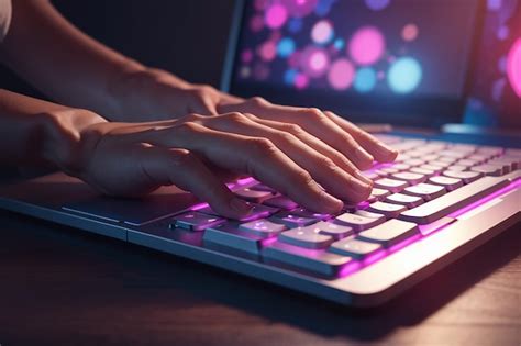 Premium Ai Image Female Hand Typing On Keyboard Of Laptop