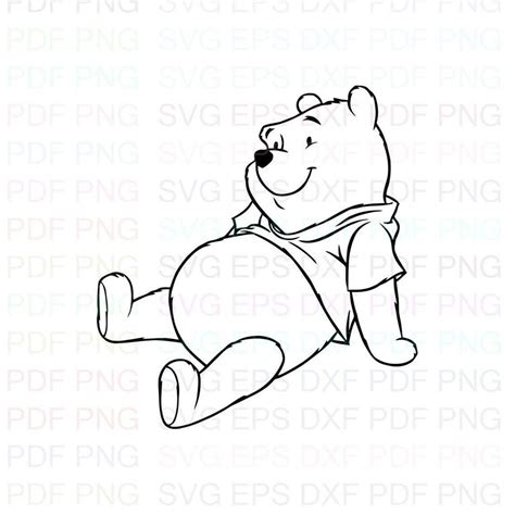 Bearwinniethepooh1 Svg Outline Dxf Eps Pdf Png Cricut Cutting