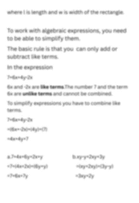 Solution Algebra Is Really Generalised Arithmetic It Follows The Same