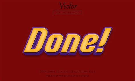 Premium Vector Done Text Effect Editable Funny Text Style