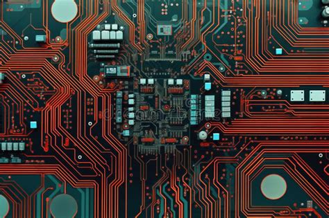 The Printed Circuit Board Of A Modern Computer Motherboard For Electronic Systems And Equipment