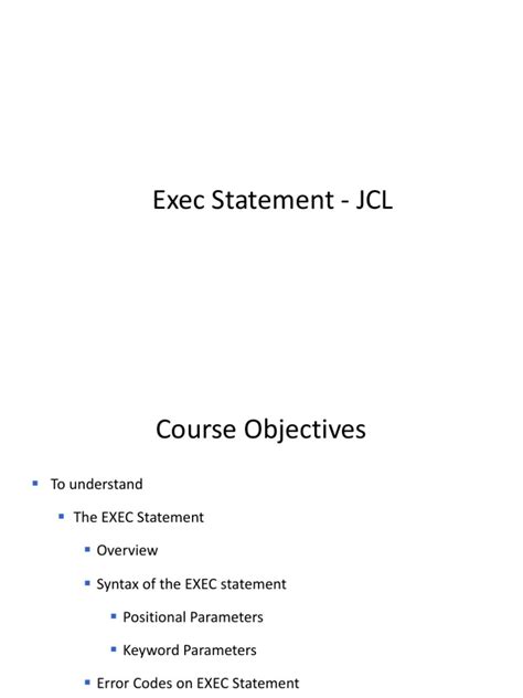 Exec Statement Jcl Mainframe Pdf Computer Programming Software Development