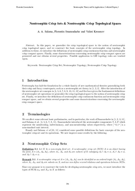 Pdf Neutrosophic Crisp Sets And Neutrosophic Crisp Topological Spaces