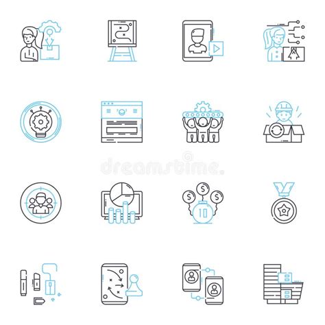 Collaborative Approach Linear Icons Set Partnership Teamwork Synergy Cooperation Alliance