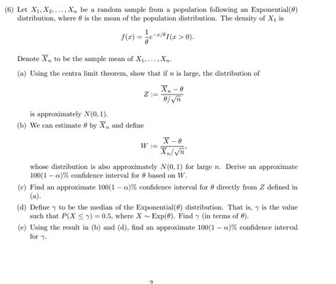 6 let x1 x2 xn be a random sample from a