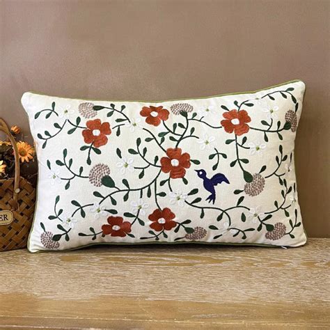 Bird Spring Flower Decorative Throw Pillows Farmhouse Sofa Decorative
