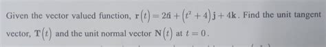 solved given the vector valued function